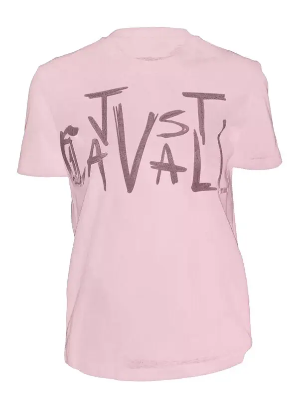 Just Cavalli Logo-appliqué T-shirt - Pink
