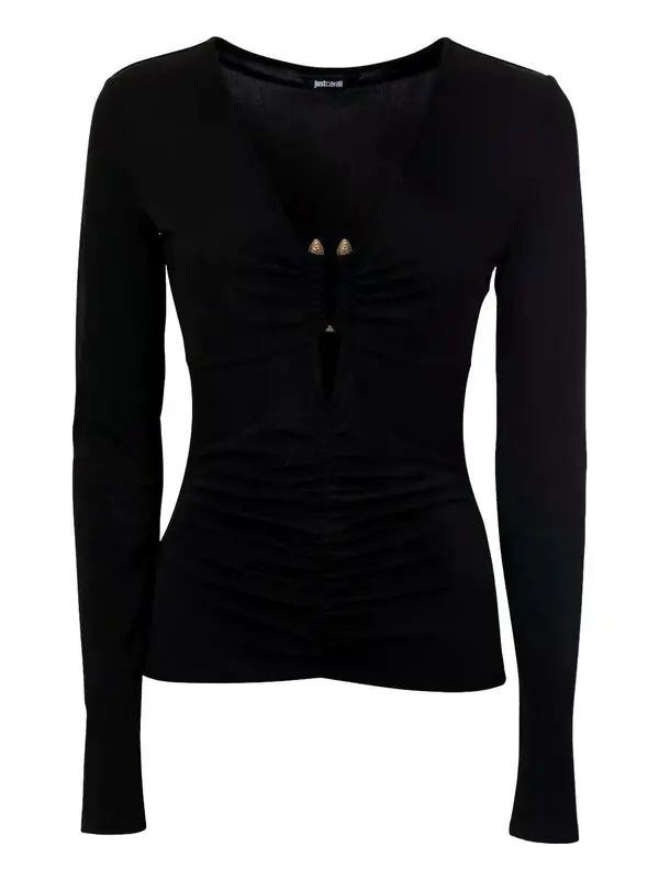 Just Cavalli Cut-out Top - Black