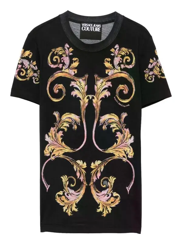 Versace Barroco-print T-shirt - Black