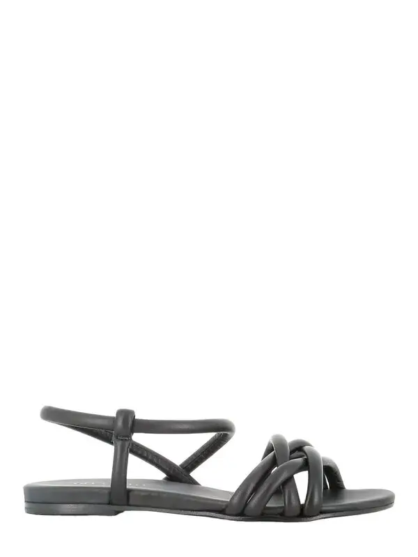 DEL CARLO Strappy Flat Sandals - Black