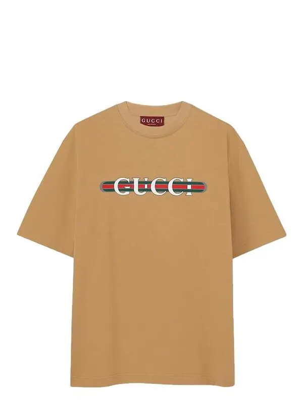 Gucci Cotton Jersey T-shirt With Print - Beige