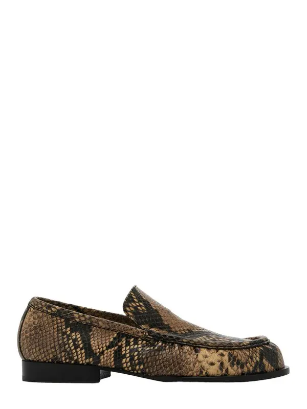 Dries Van Noten Snake-print Leather Loafers - Animal