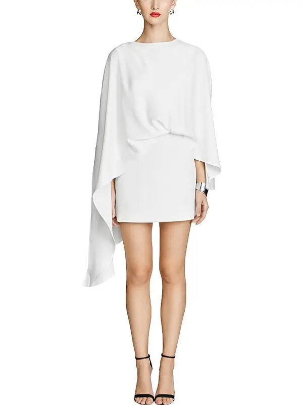 Halston Laure Crepe Mini Dress - Ivory
