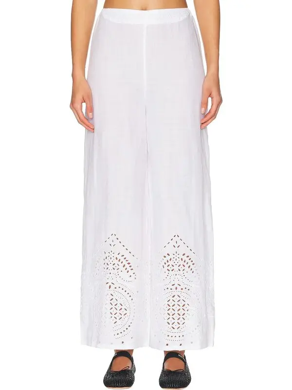 BODE Belvoir Wide Leg Pant - White