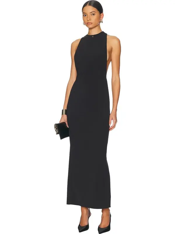Amiri Mock Neck Maxi Dress - Black