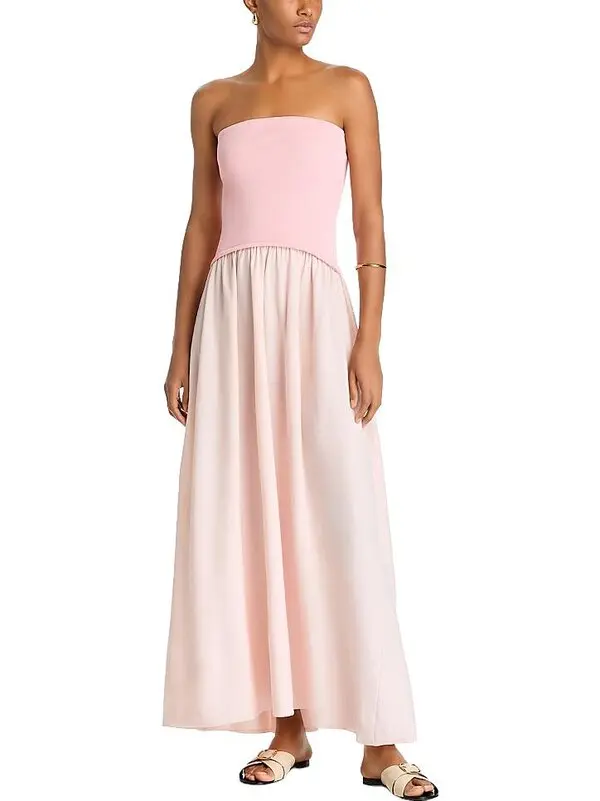 Solid & Striped Strapless Soglio Maxi Dress - Tutu Pink