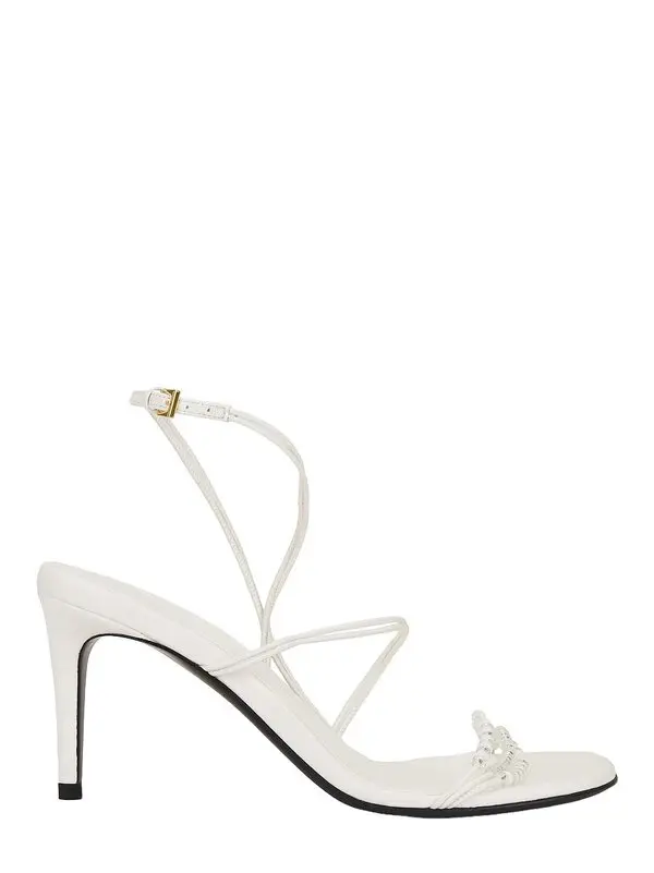 Khaite Loop 75 Beaded Sandals - Optic White