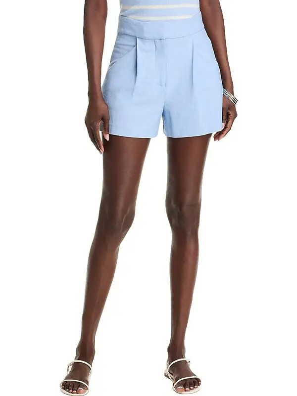 Veronica Beard Elbe Pleated Shorts - Bluebell