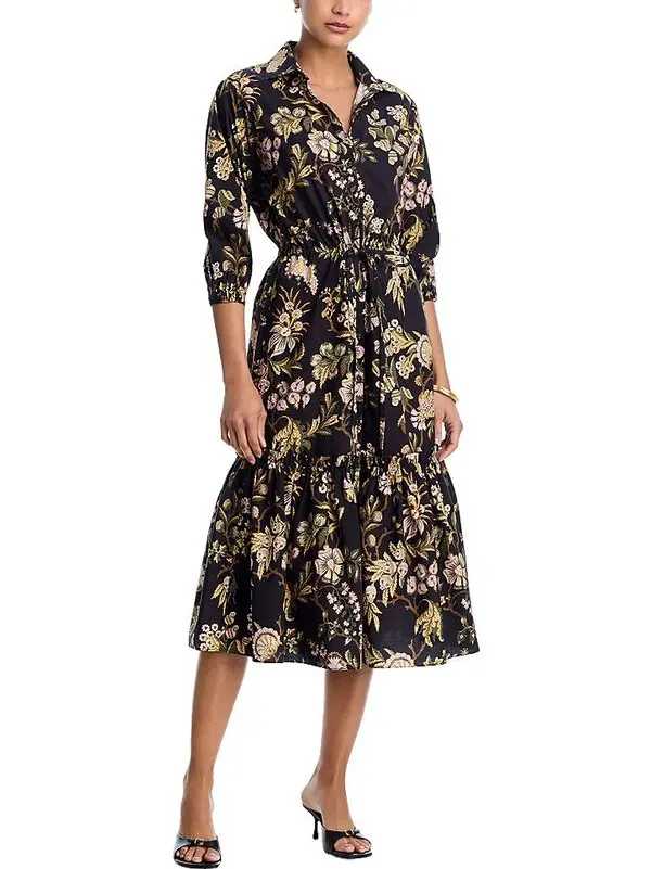 Cara Cara Hutton Floral Midi Dress - Clover Black