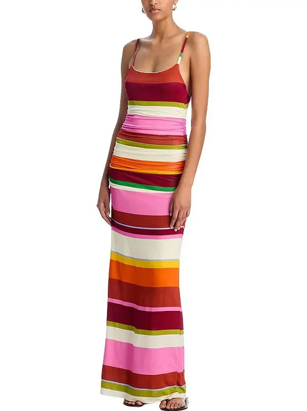CALA DE LA CRUZ Kim Striped Maxi Dress - Bayadere