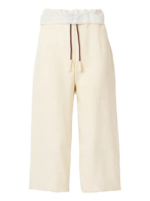 Thank You Have A Good Day Cropped Paneled Wide-leg Pants - Yellow