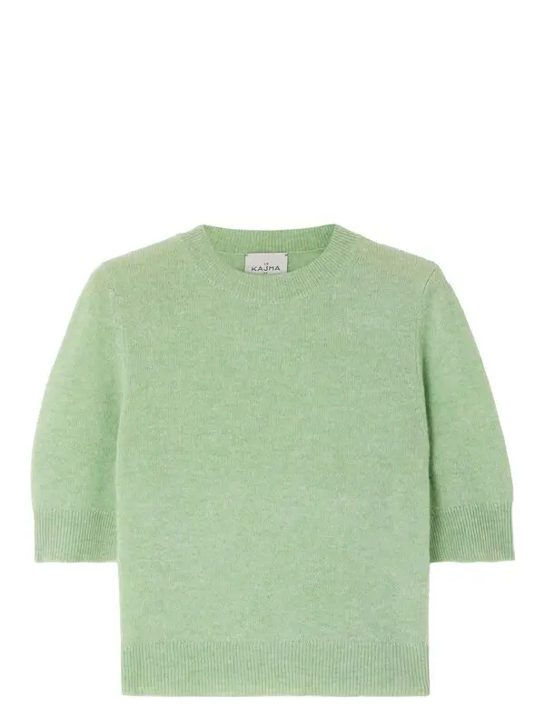 Le Kasha Chypre Cropped Organic Cashmere Sweater - Green