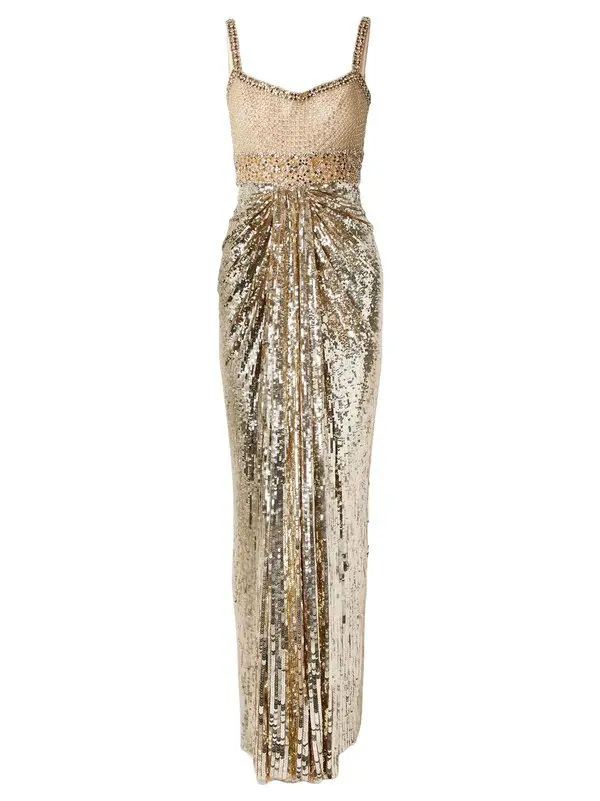 Jenny Packham Only You Embellished Tulle Gown - Gold