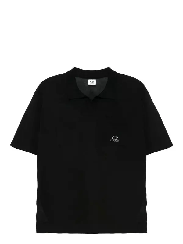 C.P. COMPANY Logo-embroidered T-shirt - Black