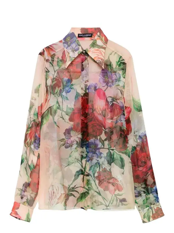 Dolce & Gabbana Camellia-print Shirt - Pink