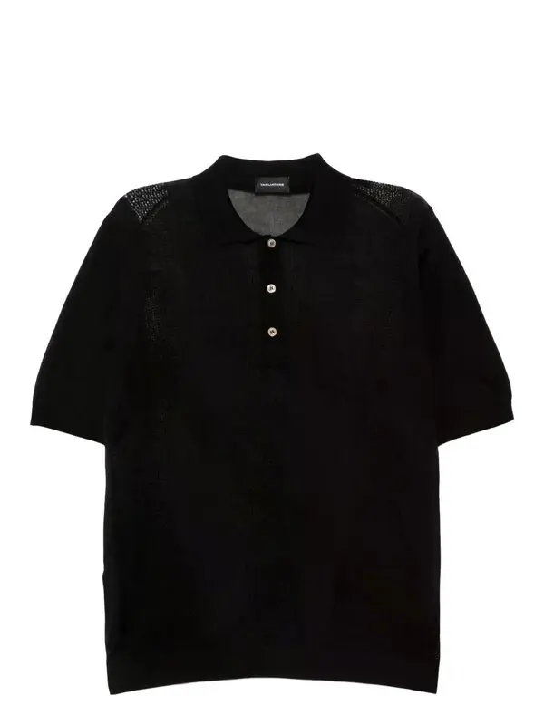 Tagliatore Knitted Polo Shirt - Black