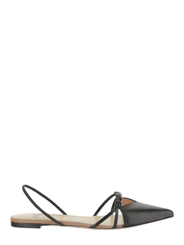 FRANCESCO RUSSO Leather Flat Pumps - Black