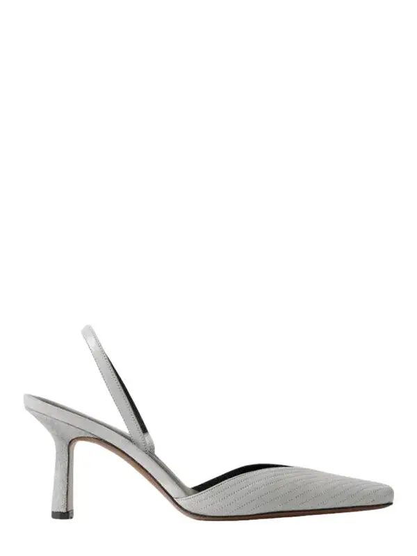 NEOUS Dilmun Leather Slingback Pumps - Gray