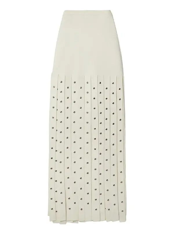 Proenza Schouler Effe Eyelet-embellished Fringed Maxi Skirt - Ivory