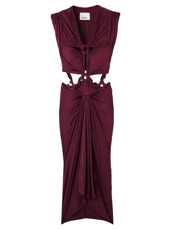 Isabel Marant Sirena Knotted Midi Dress - Burgundy