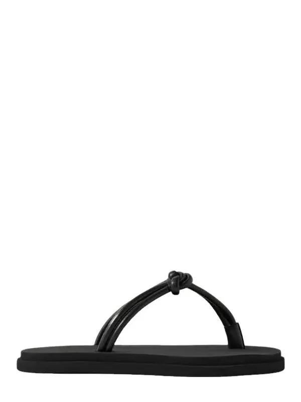 EMME PARSONS Knot Leather Flip Flops - Black