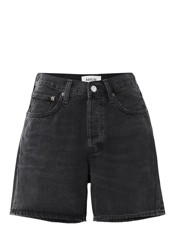 AGOLDE V-waist Denim Shorts - Black