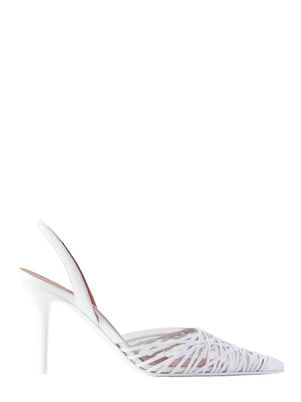 Amina Muaddi Lori Slingback Pumps - White