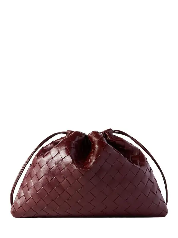 Bottega Veneta Intrecciato Leather Pouch - Burgundy