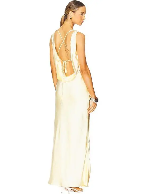 RUNAWAY THE LABEL Adair Maxi Dress - Lemon
