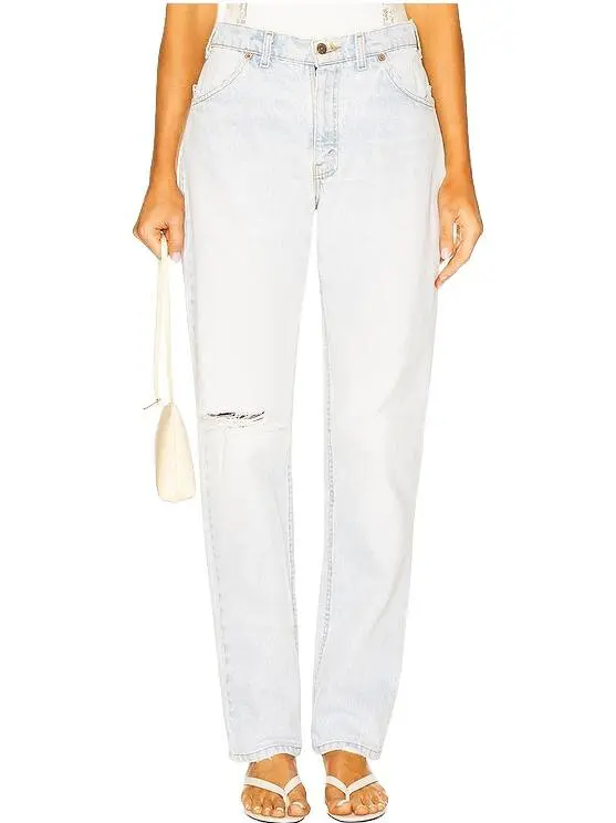 ALIGRACE Vintage Classic Relaxed Long Jeans - Blue