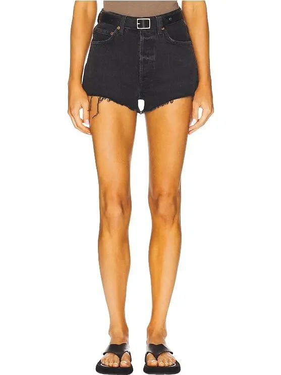 AGOLDE Ridley High Rise Short - Black