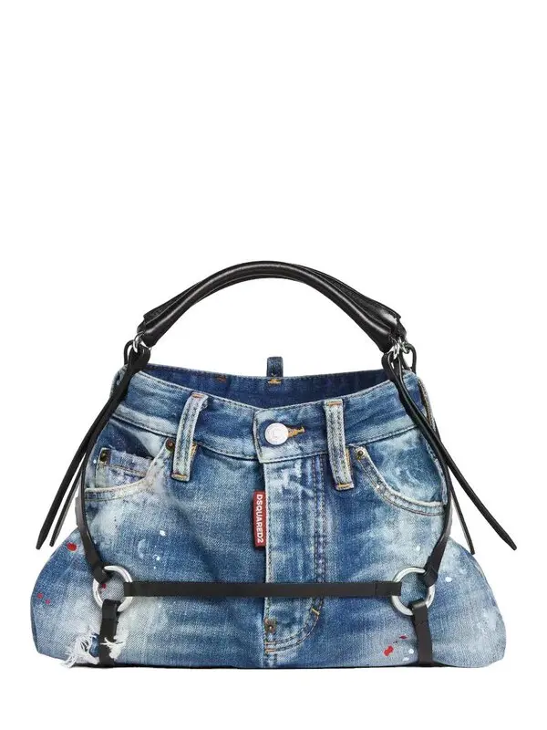 Dsquared2 Leather-trim Denim Tote Bag - Blue