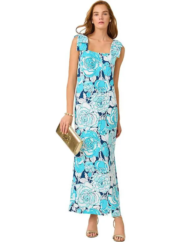 LILLY PULITZER Bernice Maxi Dress - Capri Blue Rosanna