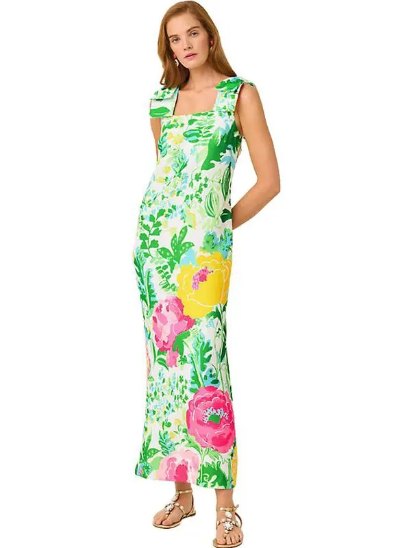 LILLY PULITZER Bernice Maxi Dress - Multi Poppy Party Engineered Woven Maxi Dress