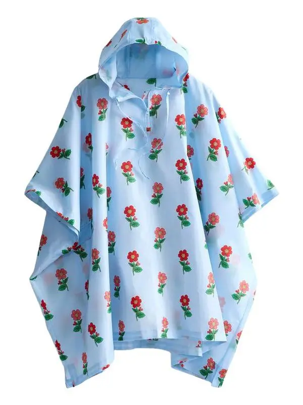 VERA BRADLEY Disney Mickey Meadow Ditsy Rain Poncho - Blue