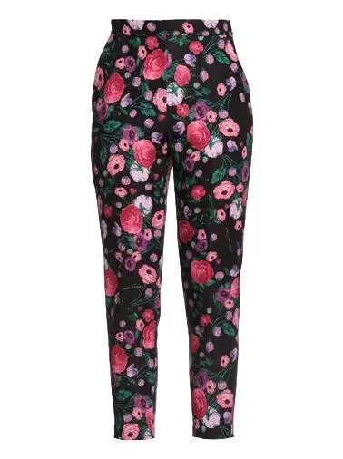 Elisabetta Franchi Tapered Floral-print Pants - Black