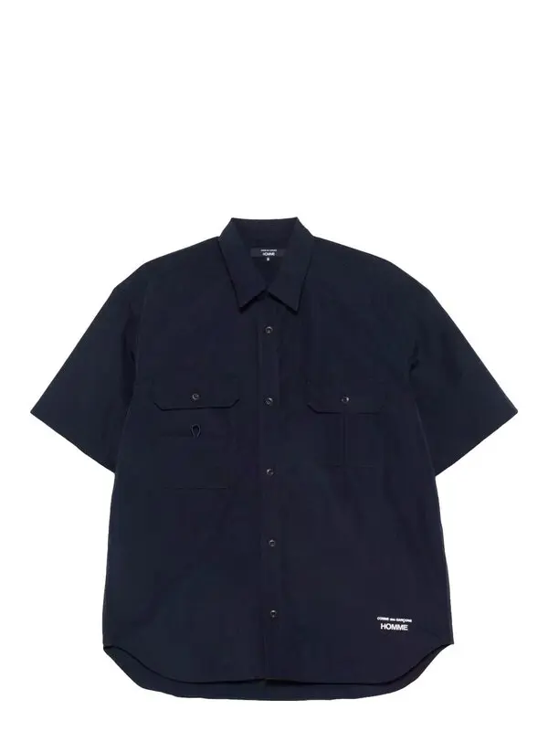 Comme Des Garçons Logo-embroidered Shirt - Blue