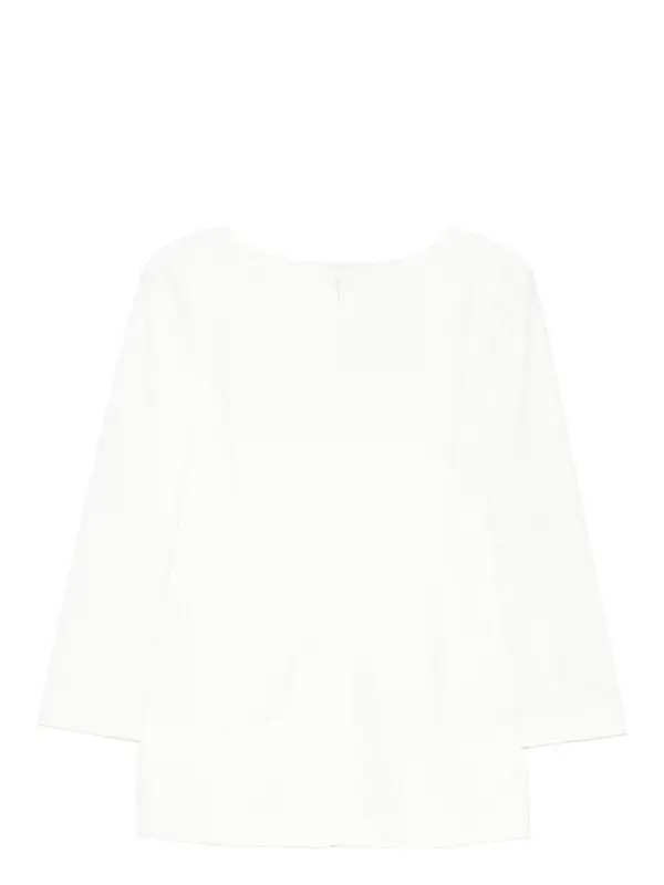 AMOMENTO Boat-neck Blouse - White