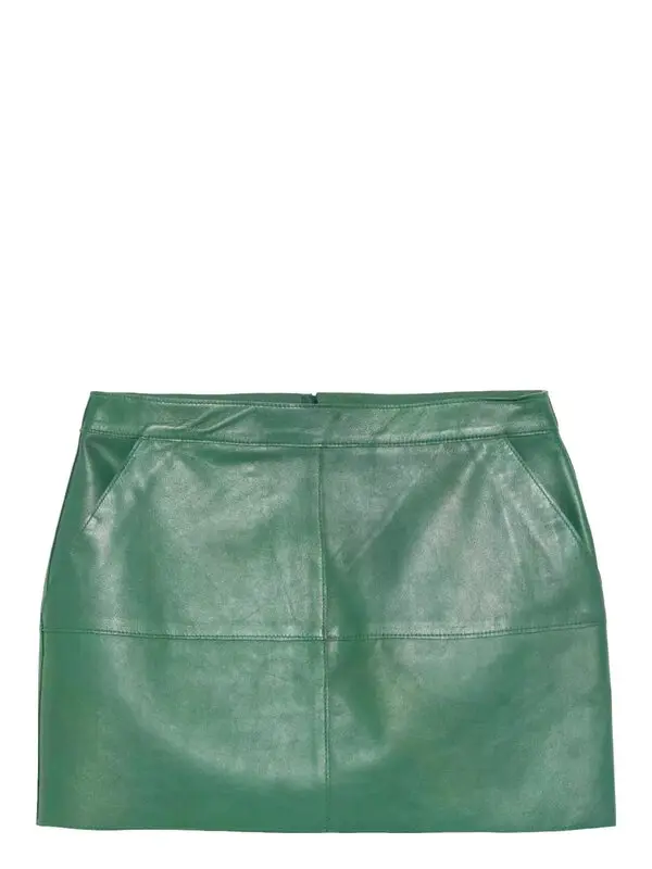 P.a.r.o.s.h A-line Mini Leather Skirt - Green