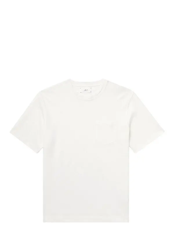 Mr P. Linen And Organic Cotton-blend T-shirt - White