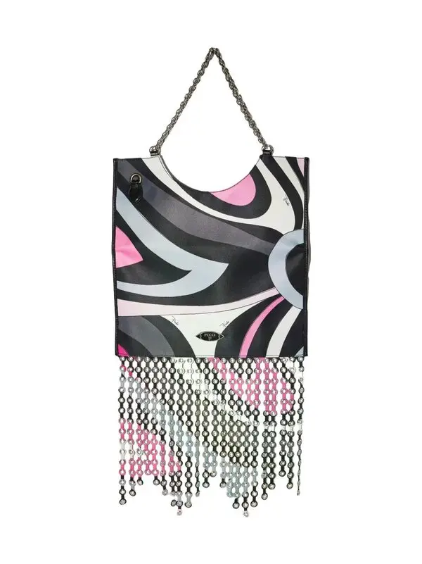 Emilio Pucci Marmo-print Folded Shoulder Bag - Black