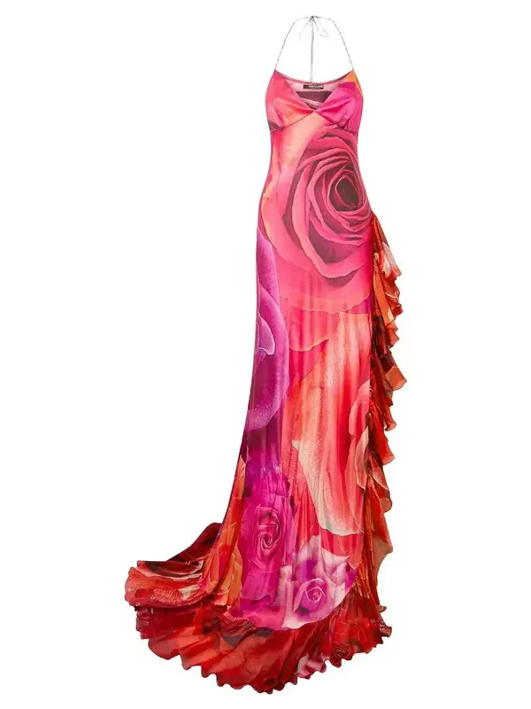 Roberto Cavalli Floral-print Maxi Dress - Pink