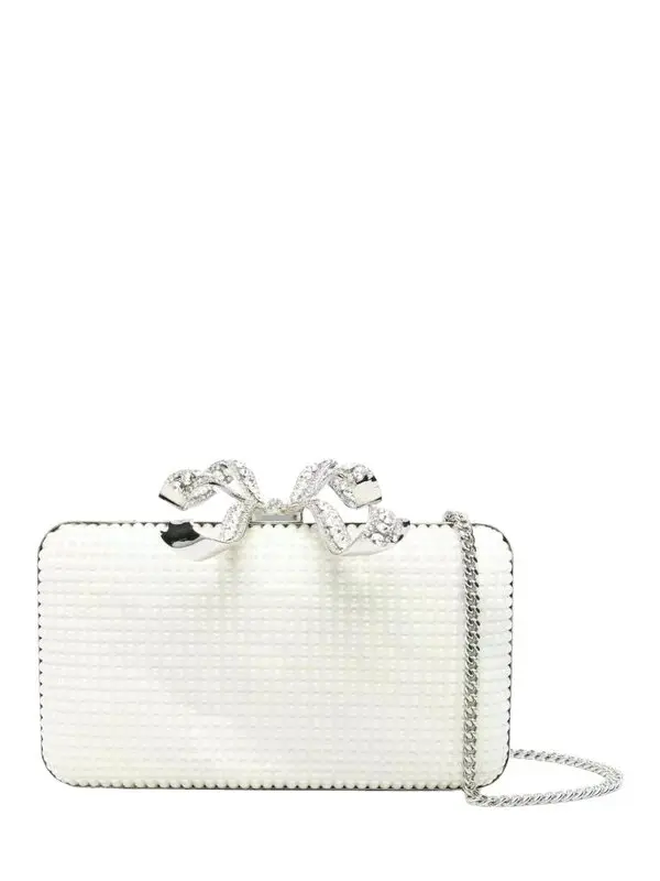 SELF-PORTRAIT Pearl Box Clutch - White