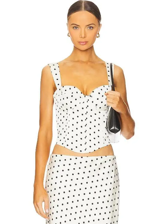 RUNAWAY THE LABEL Karlita Bustier - White Polka