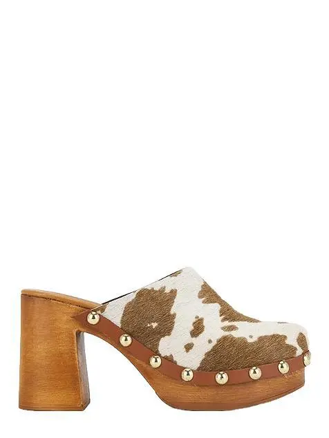 Steve Madden Dutton Clogs - Tan & White Pony