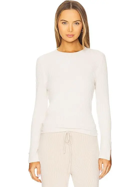Barefoot Dreams Cozychic Ultra Light Ribbed Long Sleeve - Sand Dune