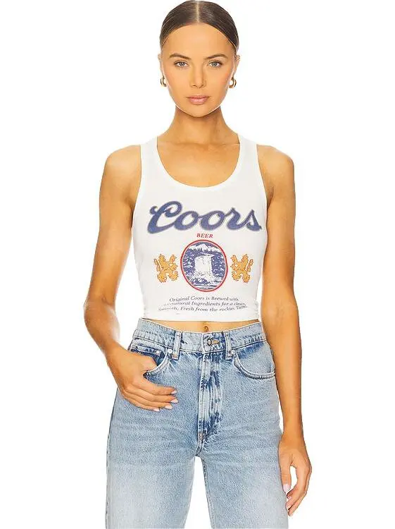 THE LAUNDRY ROOM Coors Original 40z Rib Tank Top - White