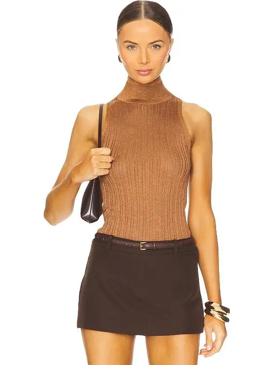 IVY OAK Finja Knit Top - Cognac Glitter