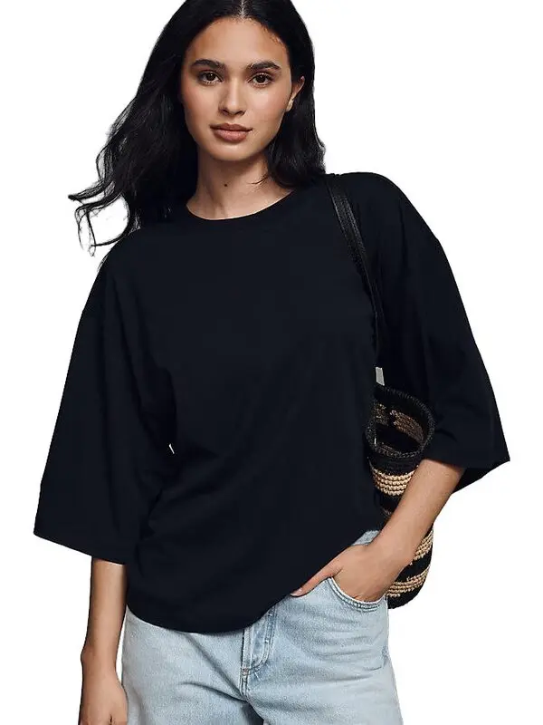 Maeve Relaxed Knit Top - Black