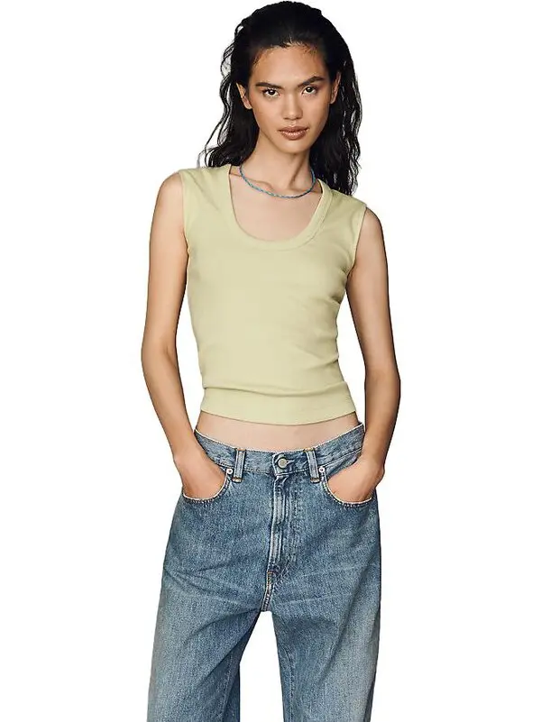 Anthropologie Scoop-neck Muscle Tank Top - Sagebrush